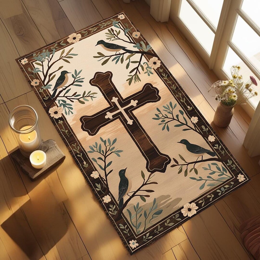 Franciscan-inspired Christian Prayer Mat, Dijital Print Catholic Prayer ...