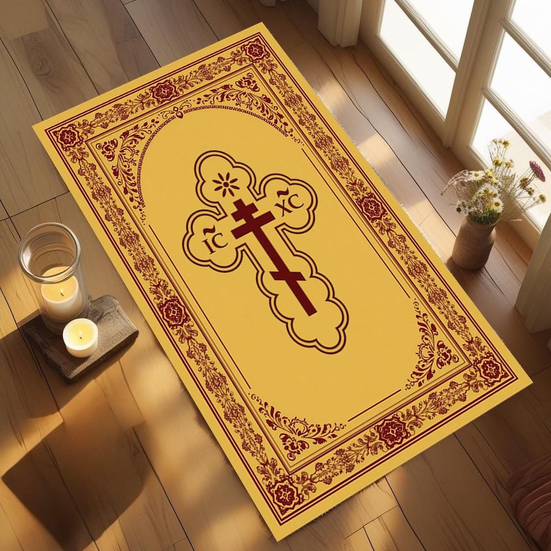 IC XC NIKA Orthodox Prayer Rug - Christian Cross Mat - Etsy