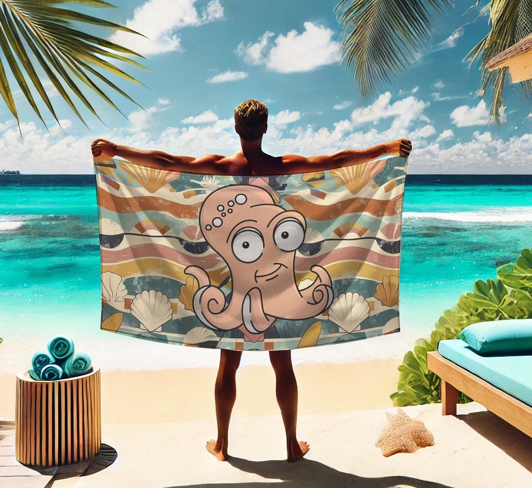 Weird Octopus Beach Towel: Fun Sea Creature Microfiber Towel - Etsy