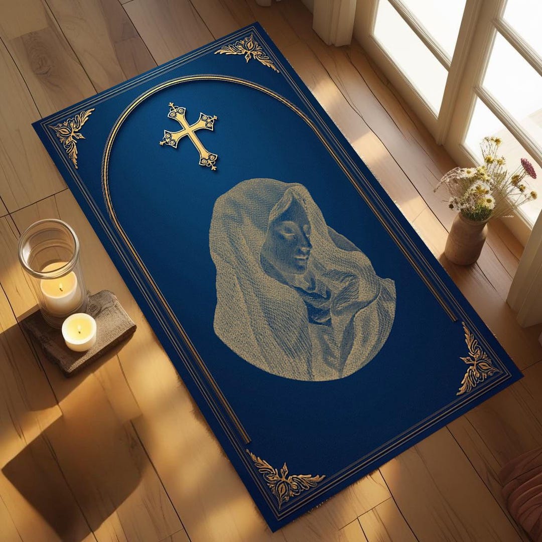 Virgin Mary Catholic Prayer Mat: Christian Worship Rug - Etsy