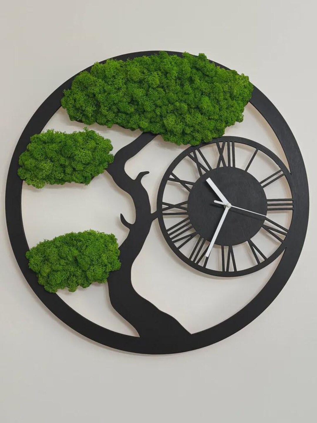 Eko Clock Tree With Reindeer Moss 50cm - Etsy