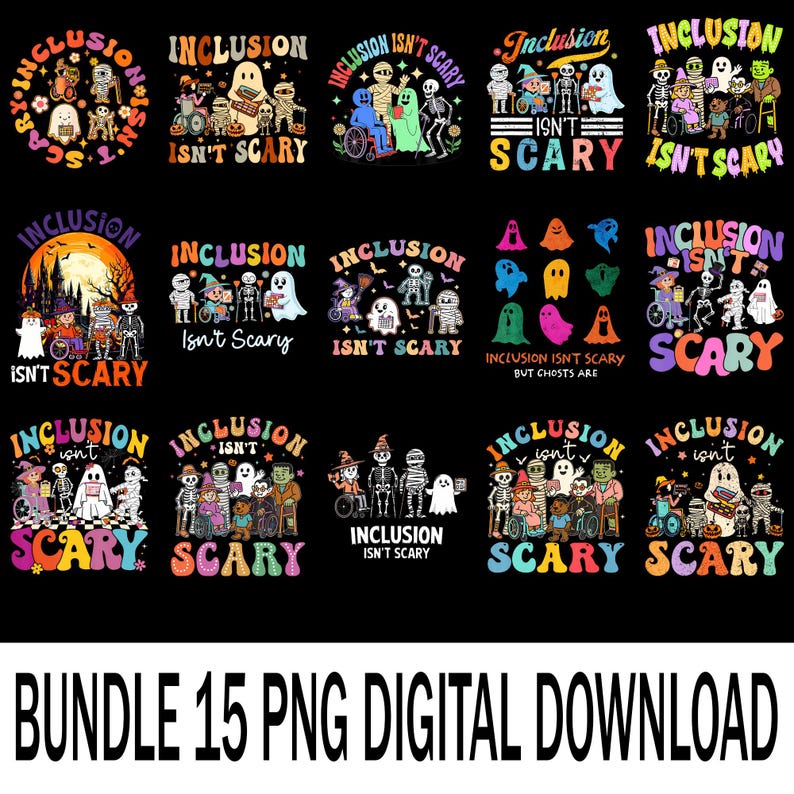 Inclusion Isn't Scary PNG, Halloween SLP Clipart, Special Education ...