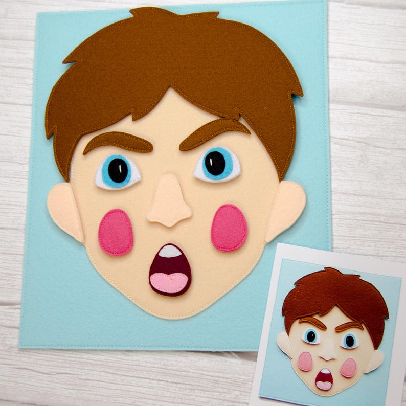 Make a Face Toy, Emotions Game, Sewing Pattern and Tutorial (PDF+SVG ...