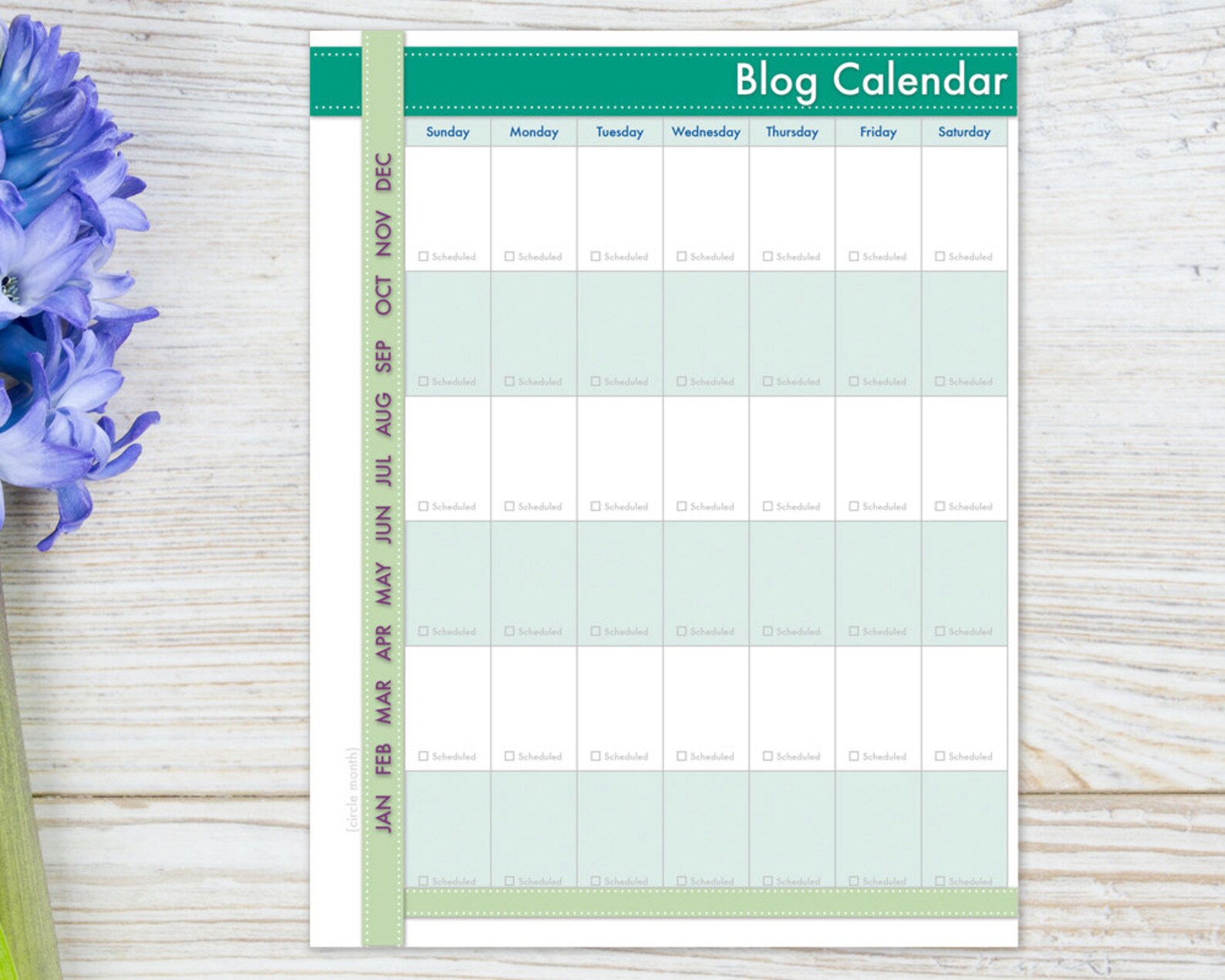 Blog Planner and Calendar, Printable - Etsy