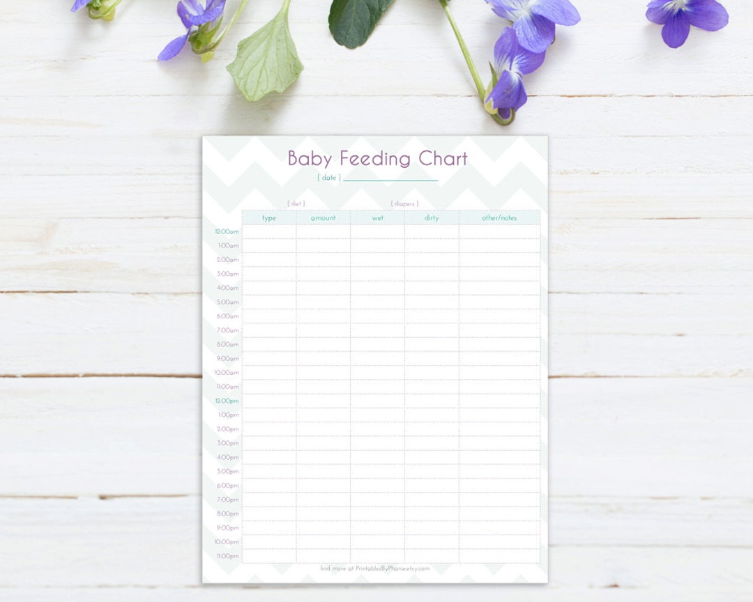 Daily Baby Feeding Log, Printable - Etsy