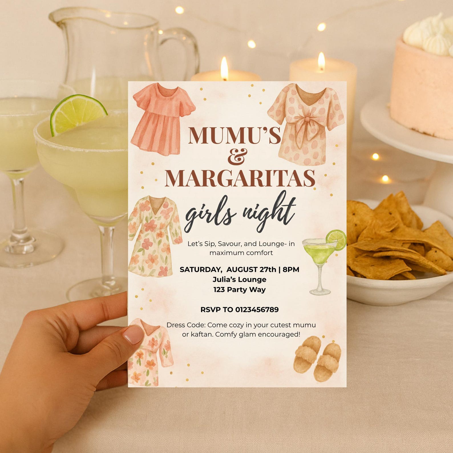 Mumu Party Invitation: Girls Night, Brunch, Margarita Event (editable ...