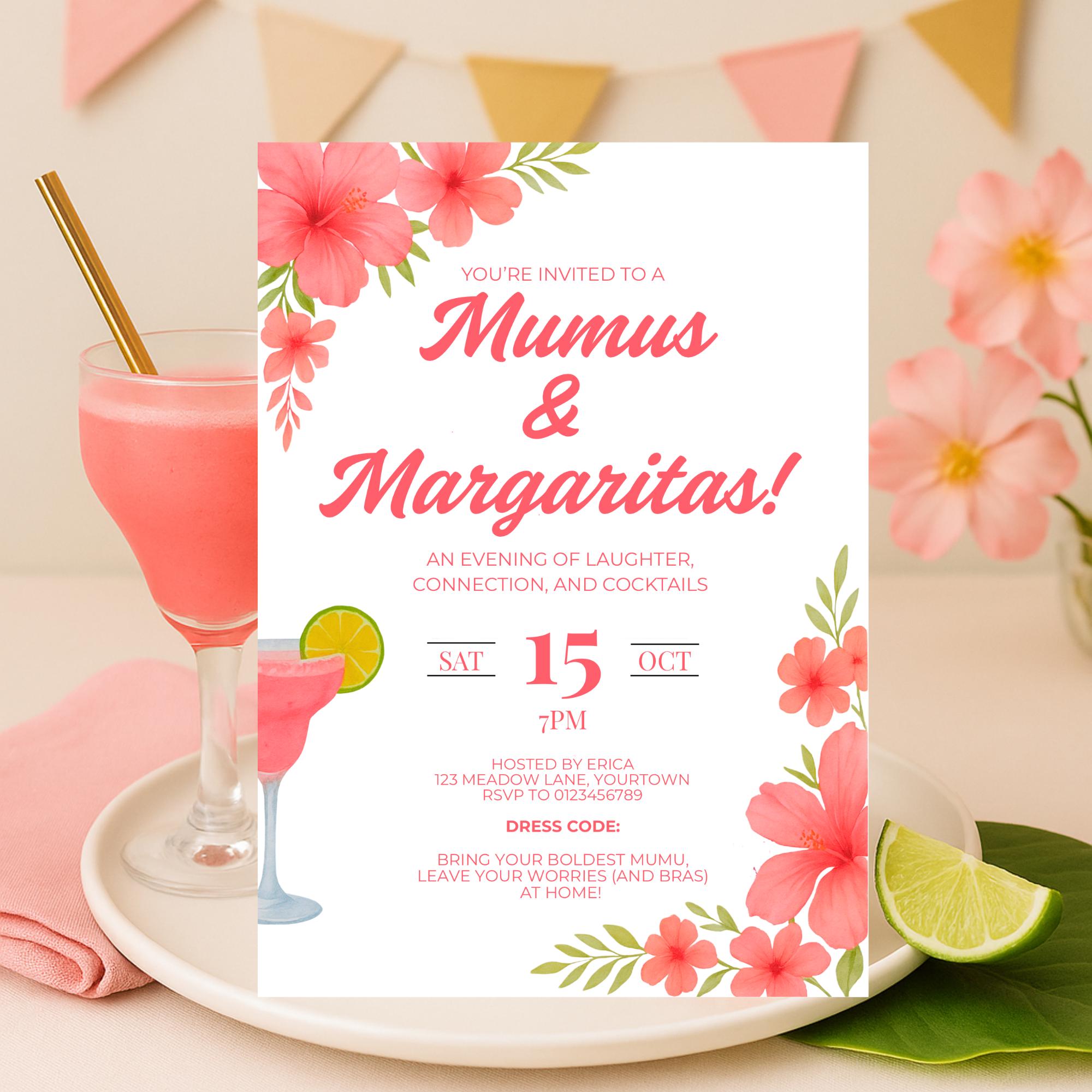 Mumu Party Invitation: Girls Night, Bachelorette, or Brunch (editable ...