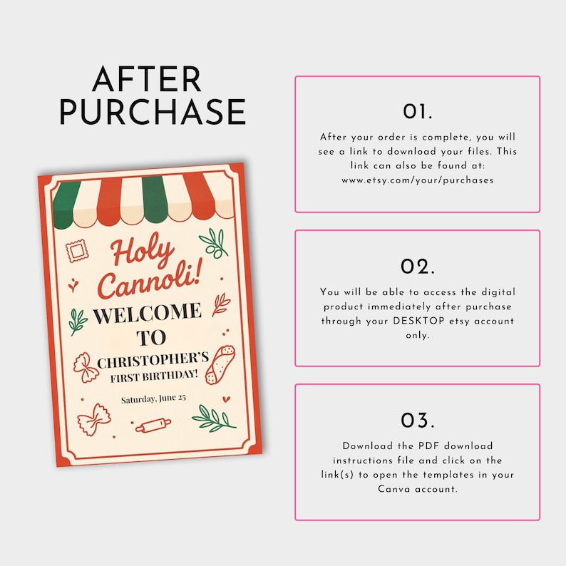 Holy Cannoli Welcome Sign, Editable First Birthday Italian Party Decor ...