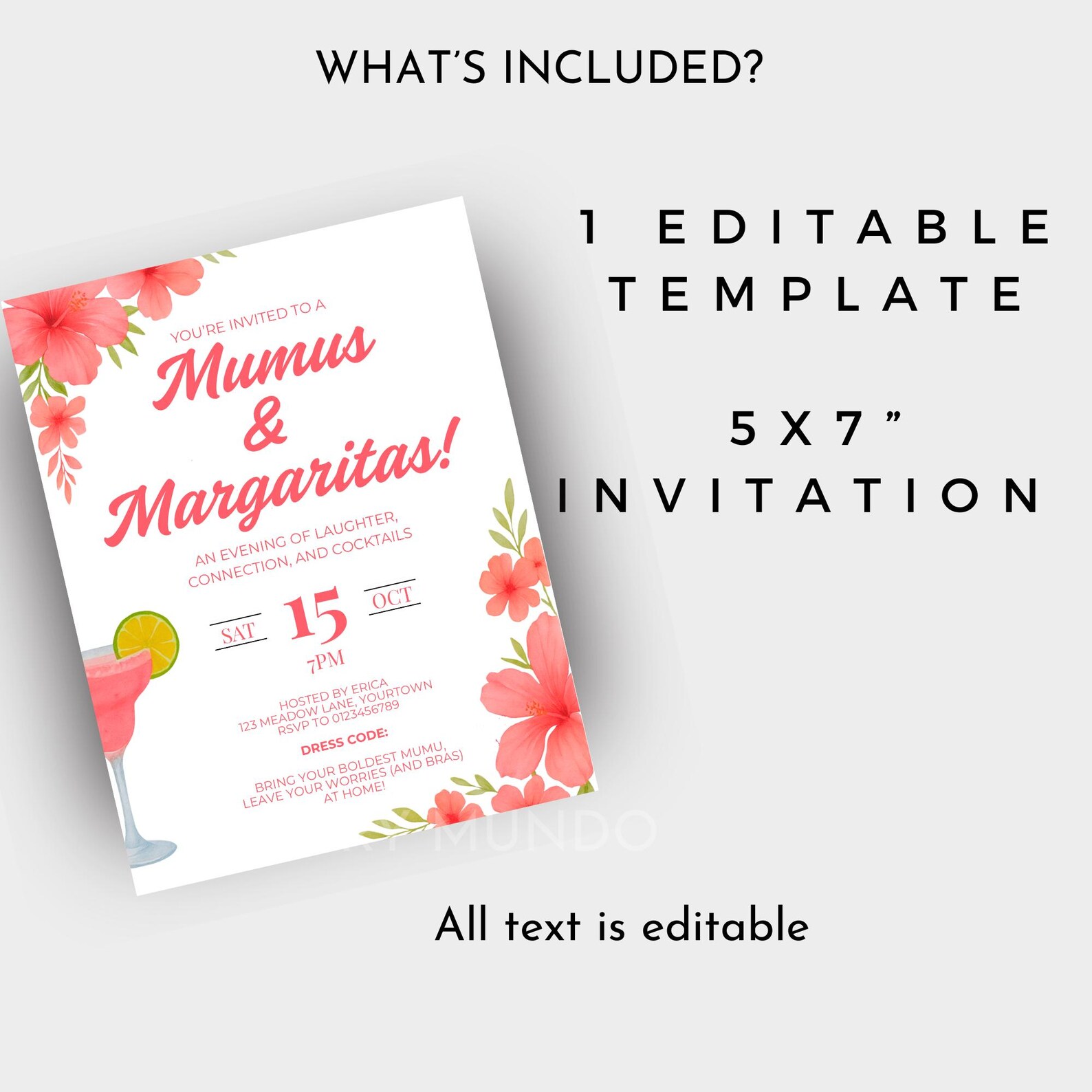 Mumu Party Invitation: Girls Night, Bachelorette, or Brunch (editable ...