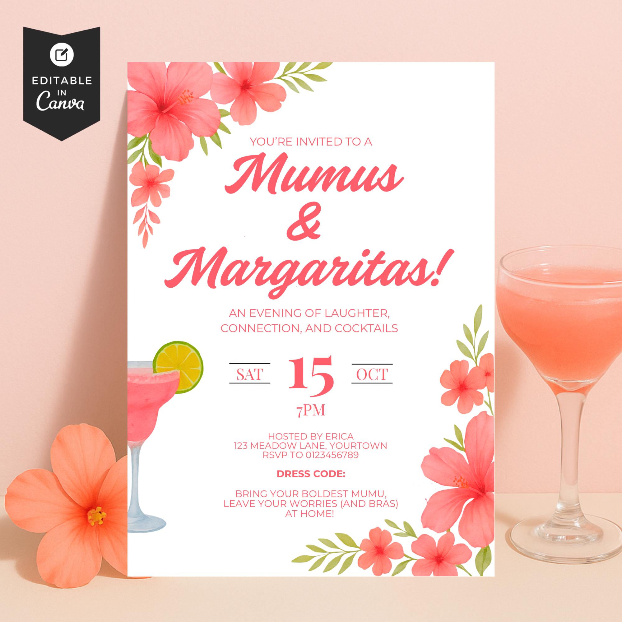 Mumu Party Invitation: Girls Night, Bachelorette, or Brunch (editable ...