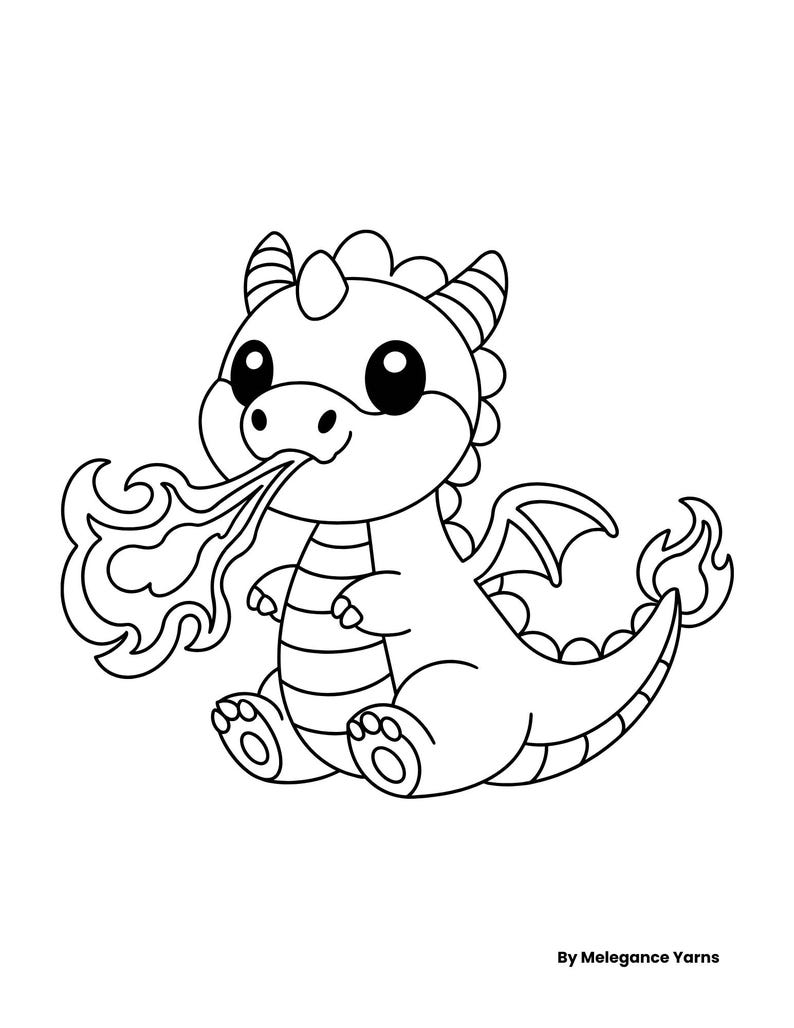 Dragon Colouring Pages for Kids 4–6 | Cute Dragon Colouring Book ...