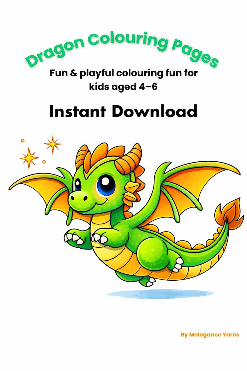 Dragon Colouring Pages for Kids 4–6 | Cute Dragon Colouring Book ...