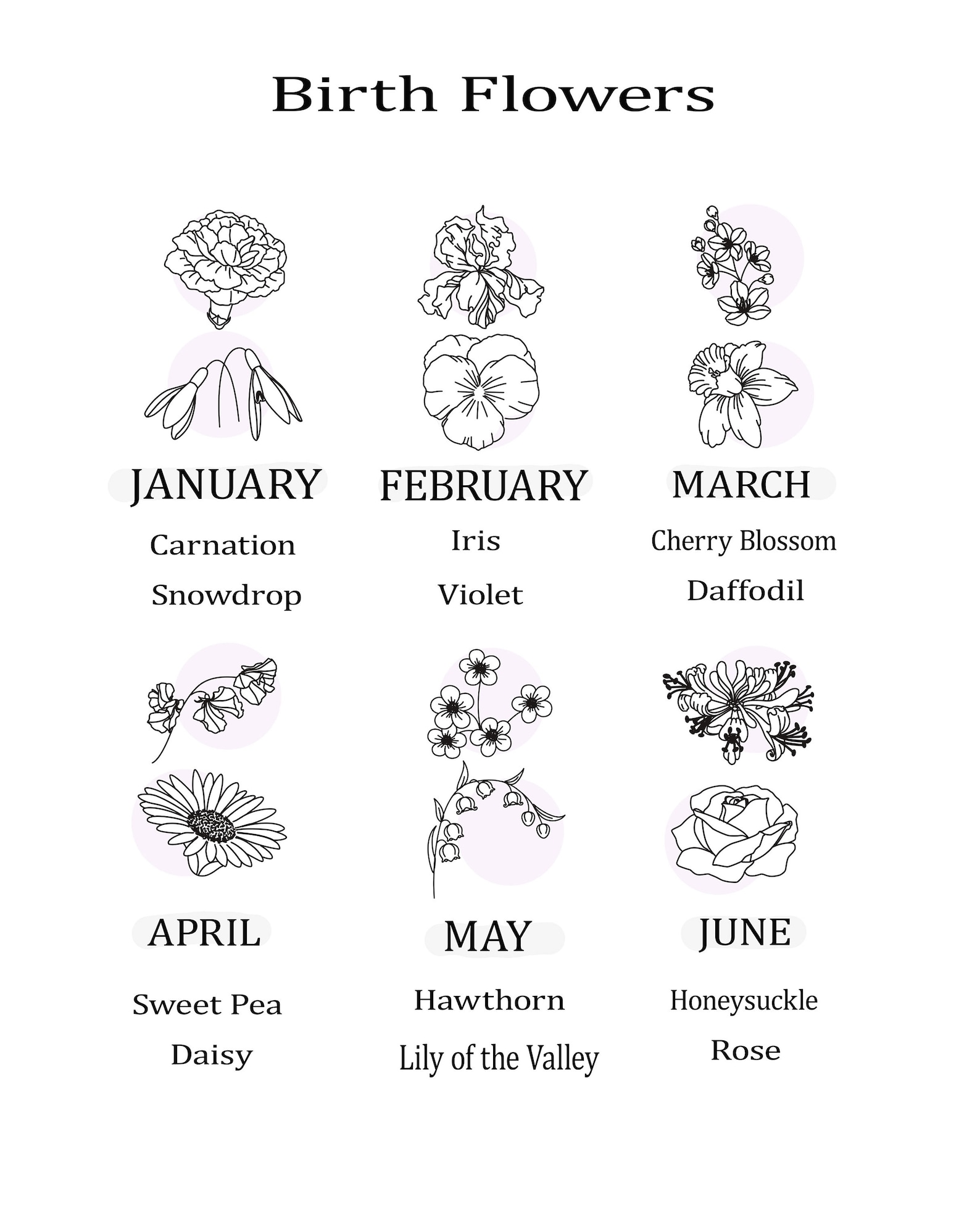 2 Birth Flower Name Tattoo | Couple Family Personalized Gift | Custom ...