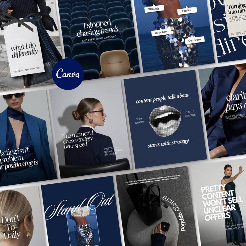 Blue Coaching Instagram Templates, Canva Social Media Pack for Business ...