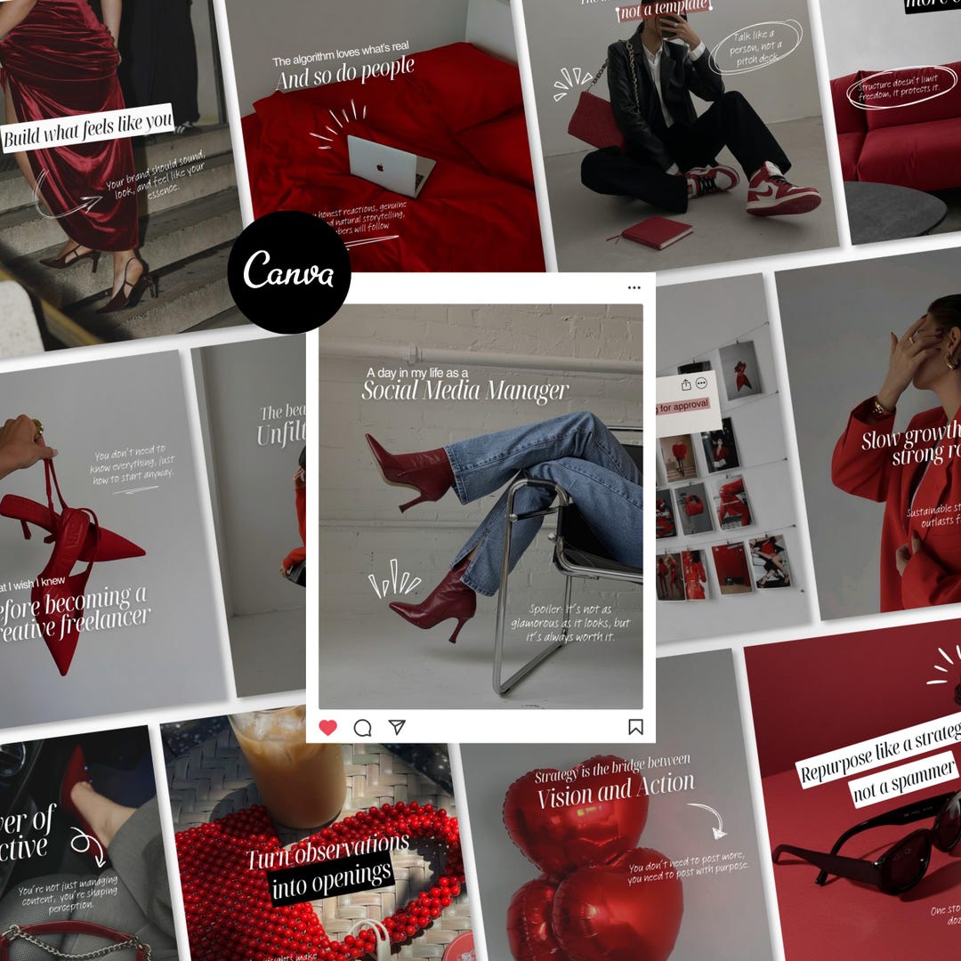 Bold Red Instagram Post for Social Media Managers, Canva Templates ...