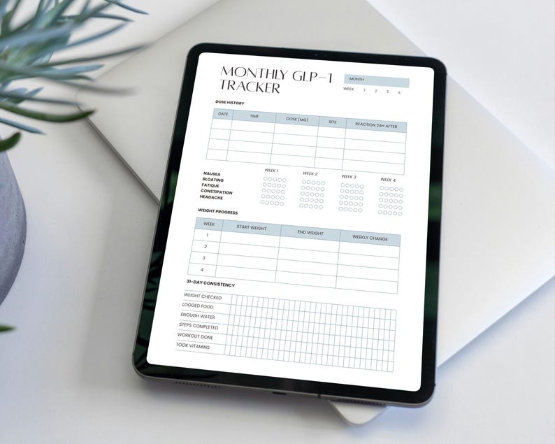 GLP1 Progress Tracker | Semaglutide Weight Loss Log | Medical Peptide ...