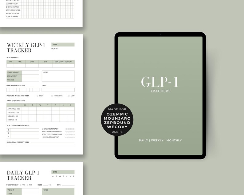 GLP1 Habit Tracker | Tirzepatide Peptide Log for Weight Loss ...