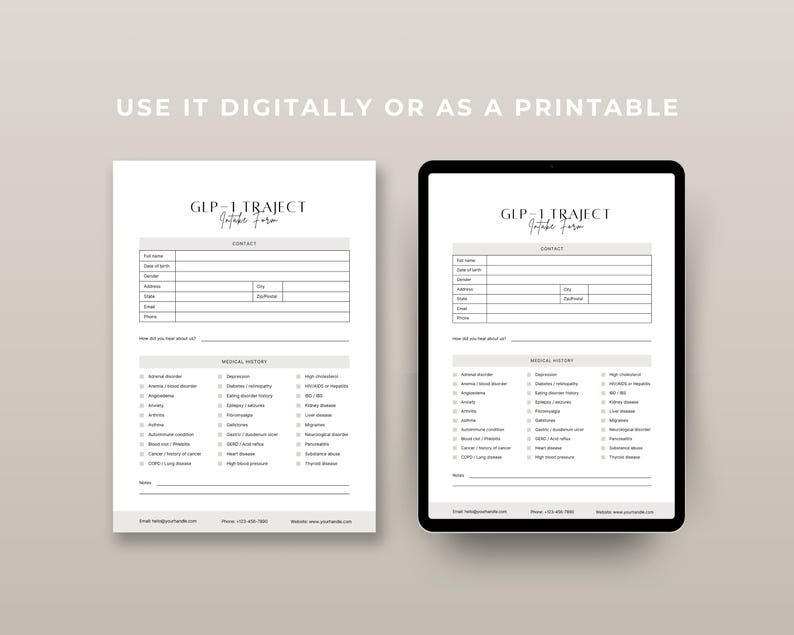 Tirzepatide Client Form | GLP1 Weight Loss Consent Form | Semaglutide ...