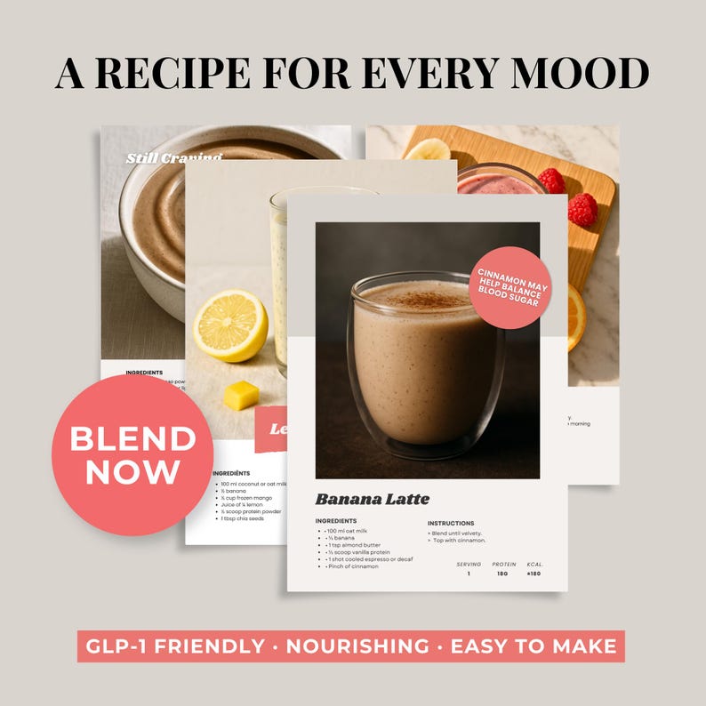 GLP 1 Smoothie Meal Plan, Digital Weight Loss Planner, Ozempic Diet ...