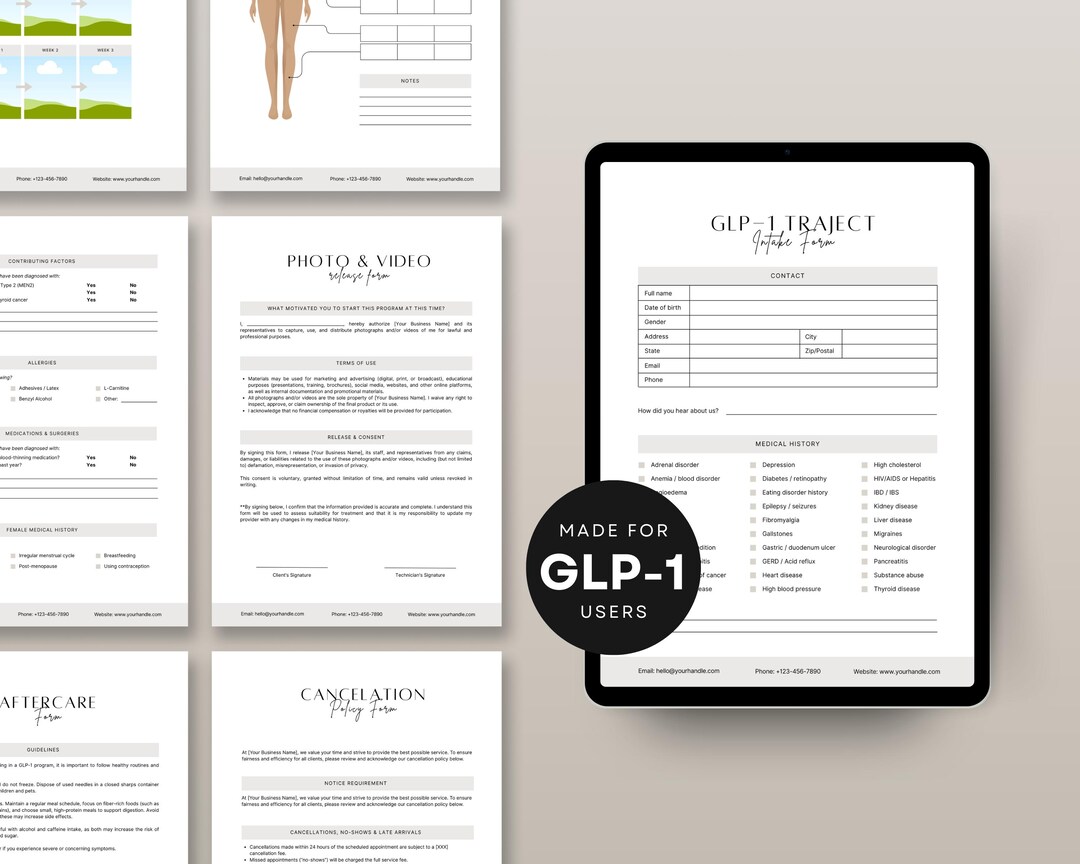 Tirzepatide Client Form | GLP1 Weight Loss Consent Form | Semaglutide ...