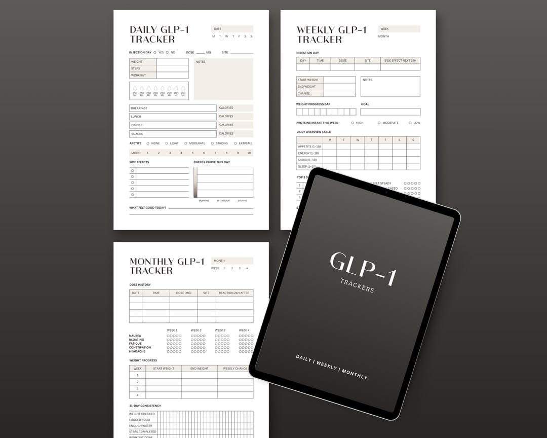 GLP1 Weight Loss Tracker | Semaglutide Progress Log | Injection ...