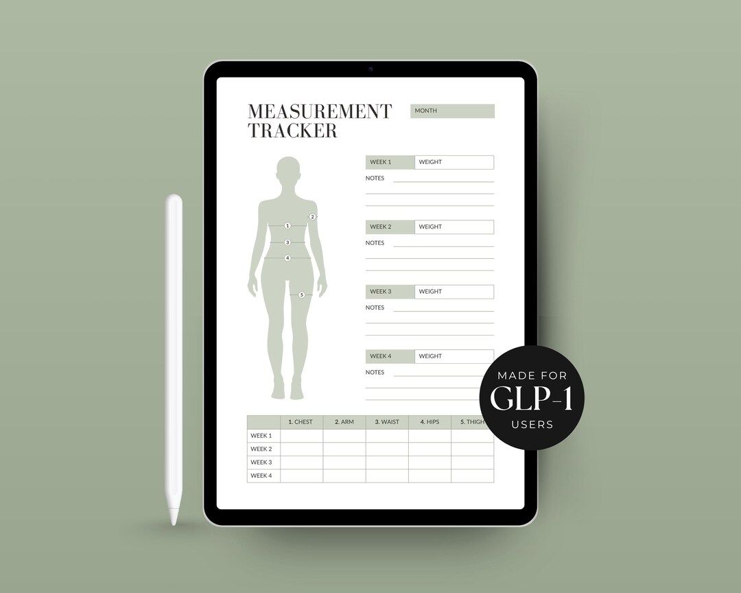 Ozempic Measurement Tracker, Weight Loss Planner, Health Goals Journal ...