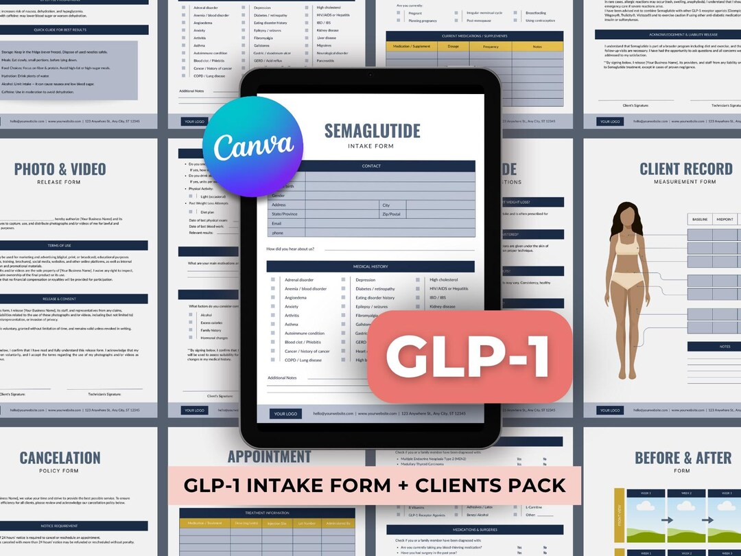 Health Digital Inserts, GLP-1 Weight Loss Patient Forms, Semaglutide ...