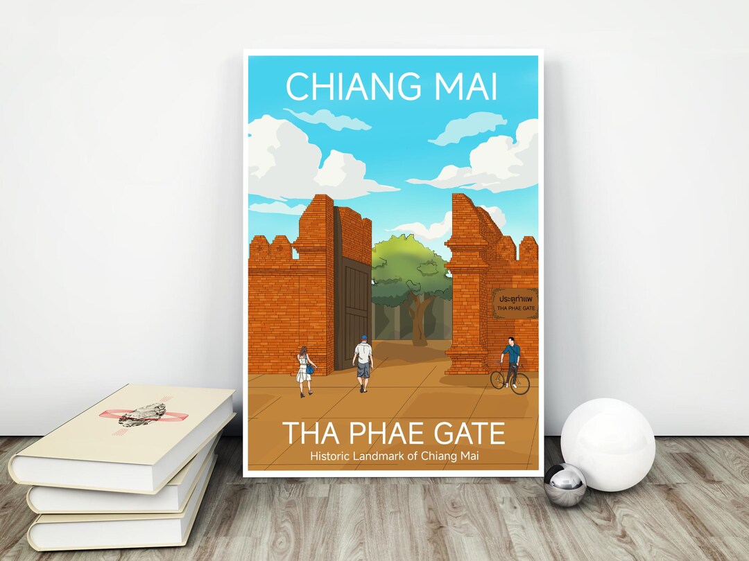 Tha Phae Gate Poster - Chiang Mai Thailand Wall Art Print - Etsy