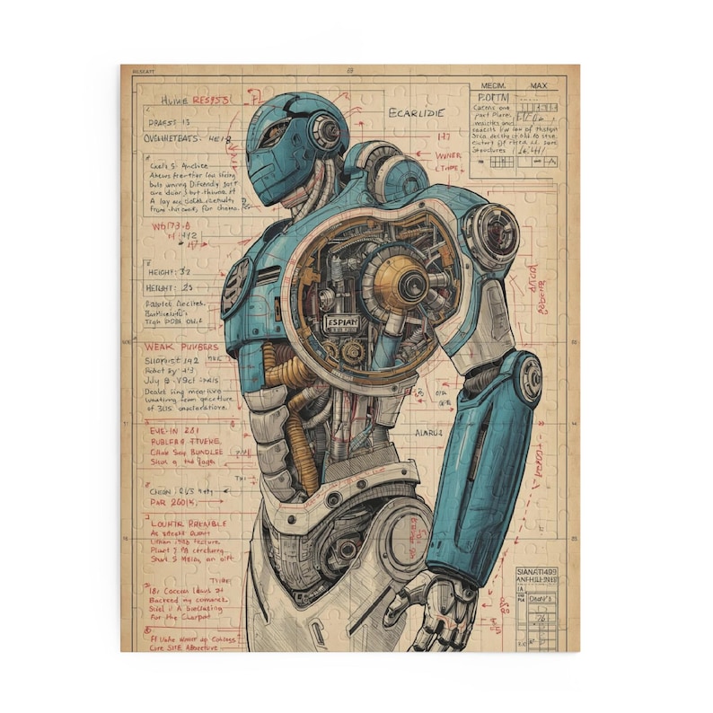 Robot Blueprint Vol. 04- Leaked Internal Schematics - Retro Sci-fi ...