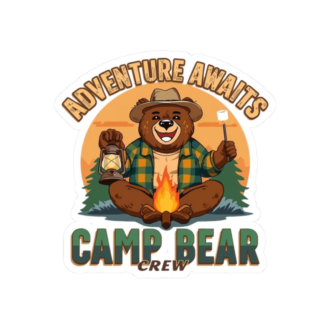 Adventure Awaits Kiss-cut Stickers: Camp Bear Crew Vinyl Decals - Etsy
