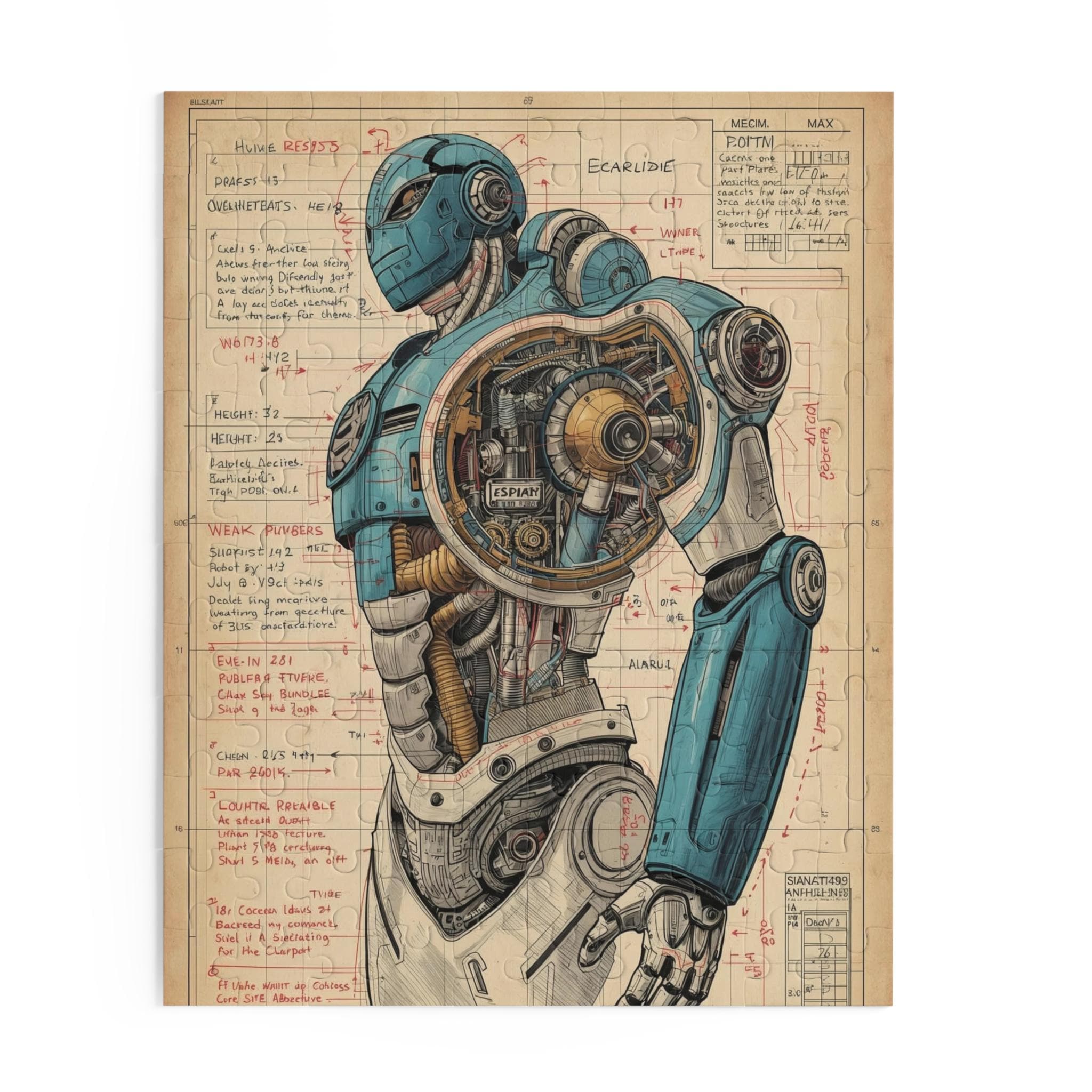 Robot Blueprint Vol. 04- Leaked Internal Schematics - Retro Sci-fi ...