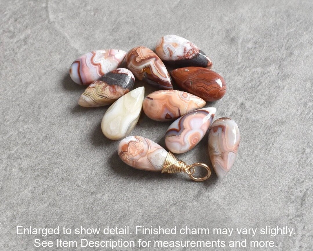 CLEARANCE - Wire Wrapped Mexican Crazy Lace Agate Pendant - Natural ...