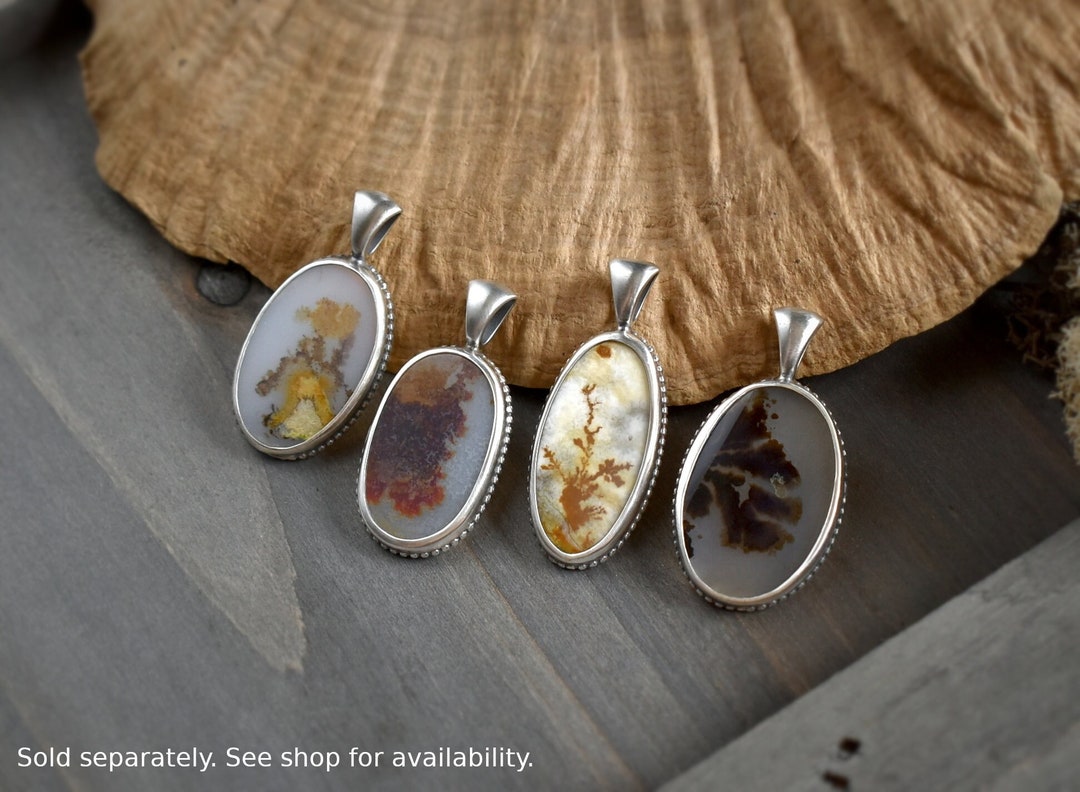 SALE - OOAK - Sterling Silver Dendritic Agate Pendant - Natural Stone ...