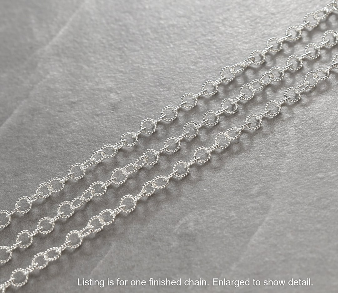 3mm TEXTURED OVAL - Cable Chain Necklace - Sterling Silver Jewelry for ...