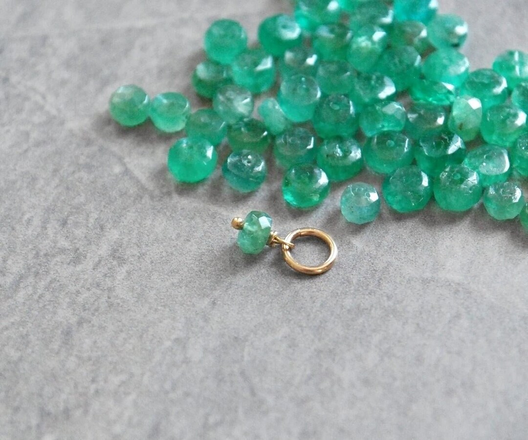 Solo S Genuine Zambian Emerald Charm Sterling Silver Solid 14k Gold ...