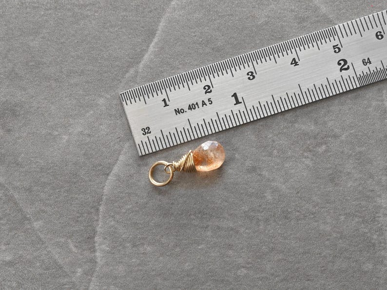 SMD - Glittery Orange Sunstone Gemstone Charm for Memento Necklace ...