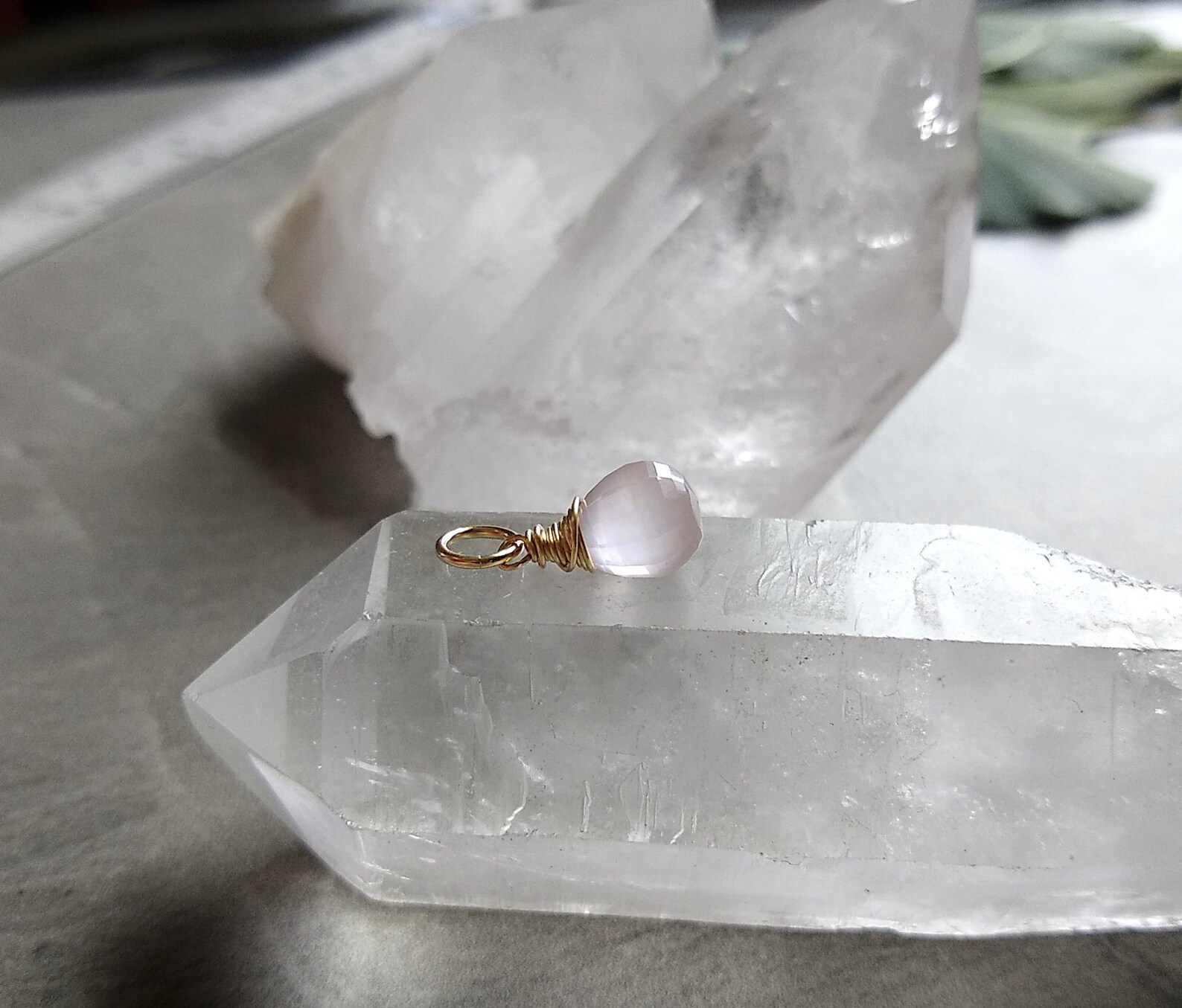 Light Pink Stone Charms Genuine Rose Quartz Pendants - Etsy