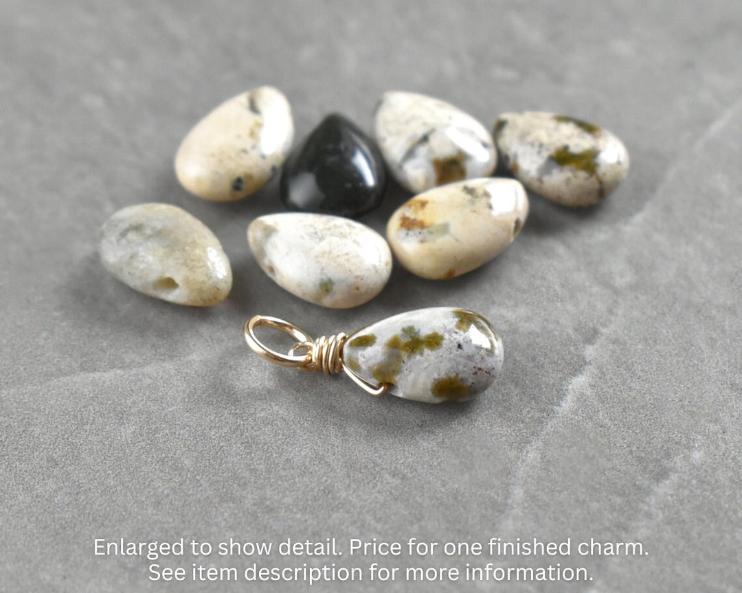 CLEARANCE - Wire Wrapped Orbicular Ocean Jasper Pendant - Sterling ...