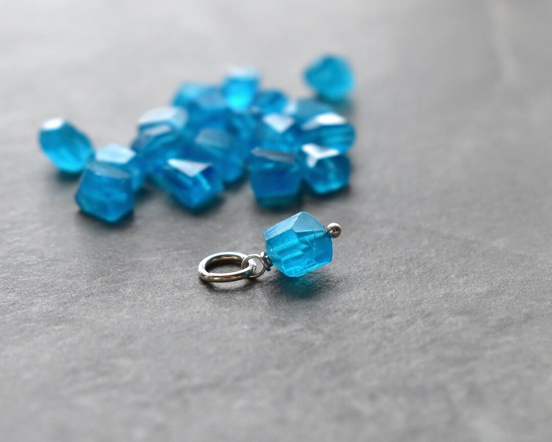 S - Dark Neon Blue Apatite Jewelry - Natural Gemstone Huggie Earring ...