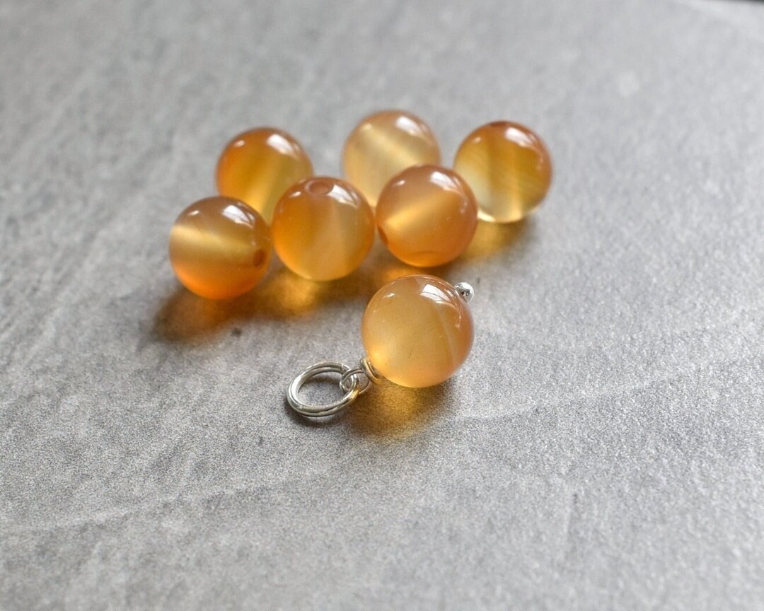 Light Orange - Real Stone Jewelry Handmade - Bright Orange Carnelian ...