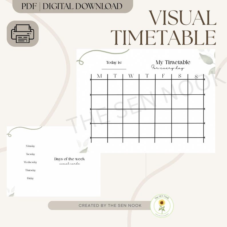 Downloadable Visual Timetable for Children - Etsy
