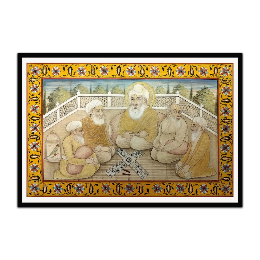 Guru Nanak With Disciples – Indian Handmade Miniature Painting - Etsy