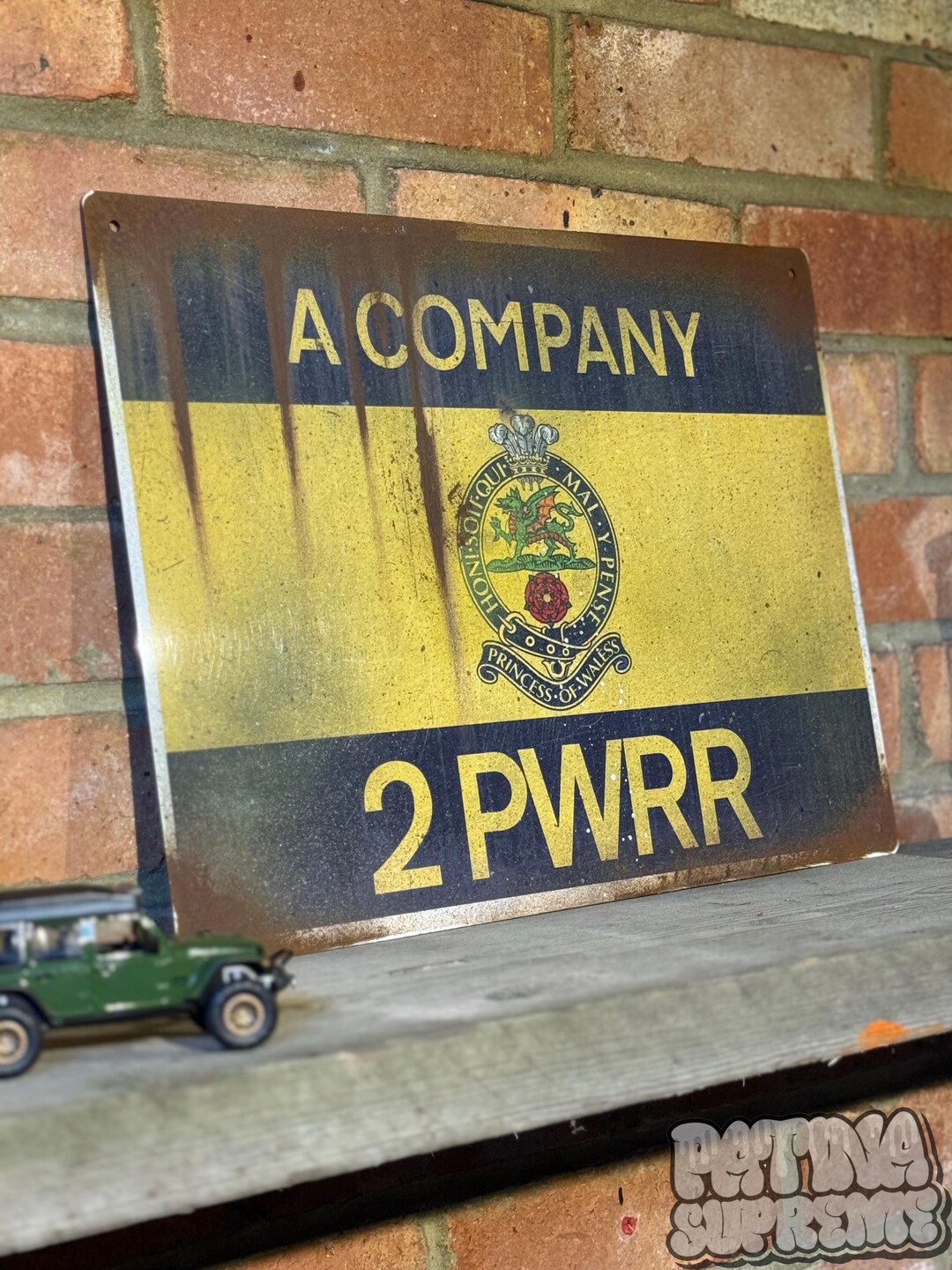 Prince of Wales Royal Regiment PWRR Sign: Vintage Style Real Rust ...