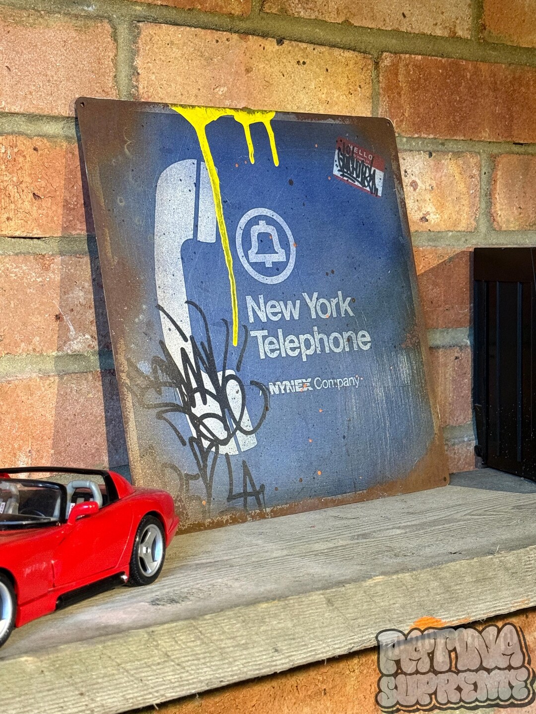 NYC Pay Phone Sign – Real Rust, Mancave Garage Wall Art - Etsy