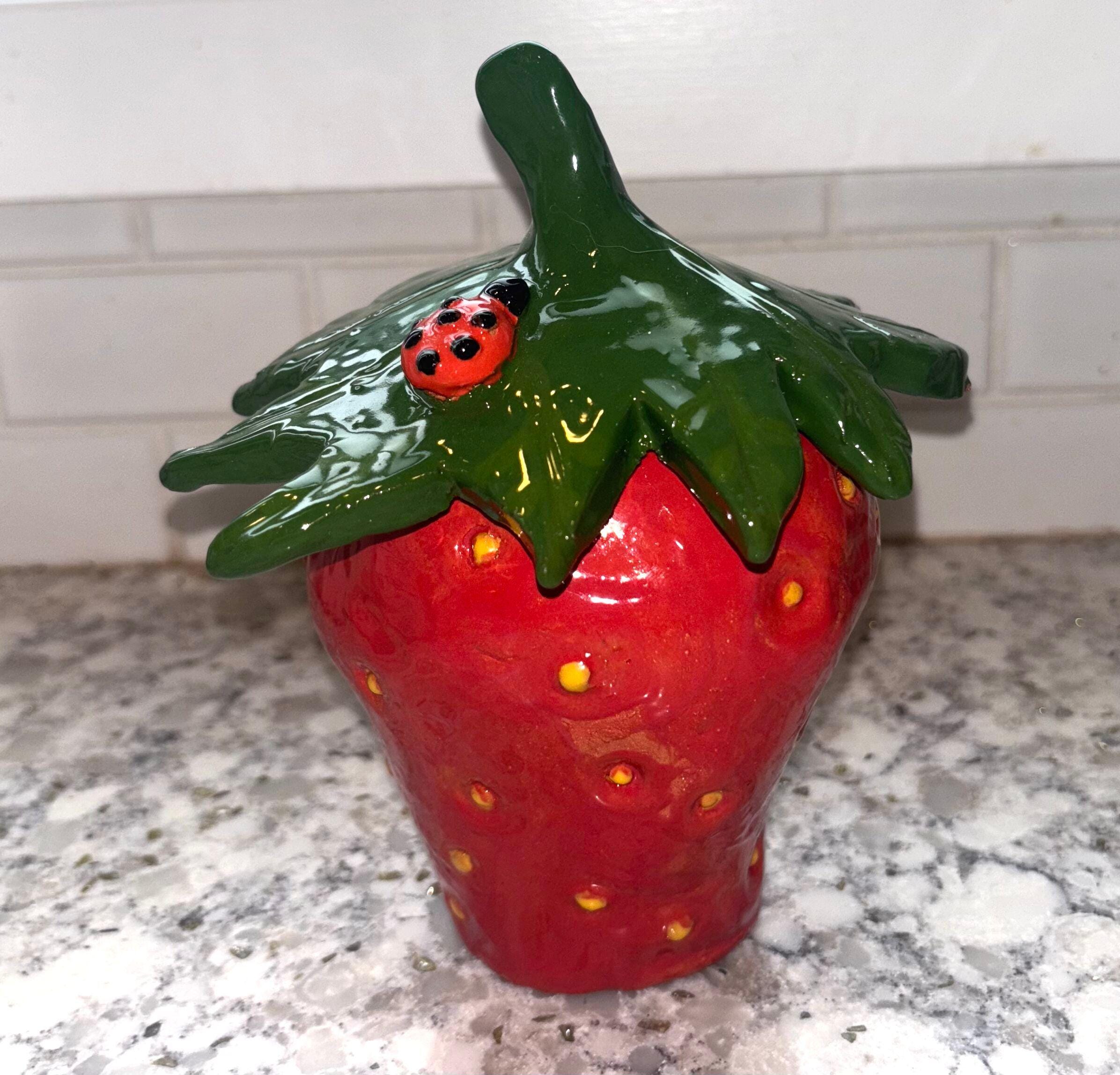 Strawberry Lidded Pot - Etsy
