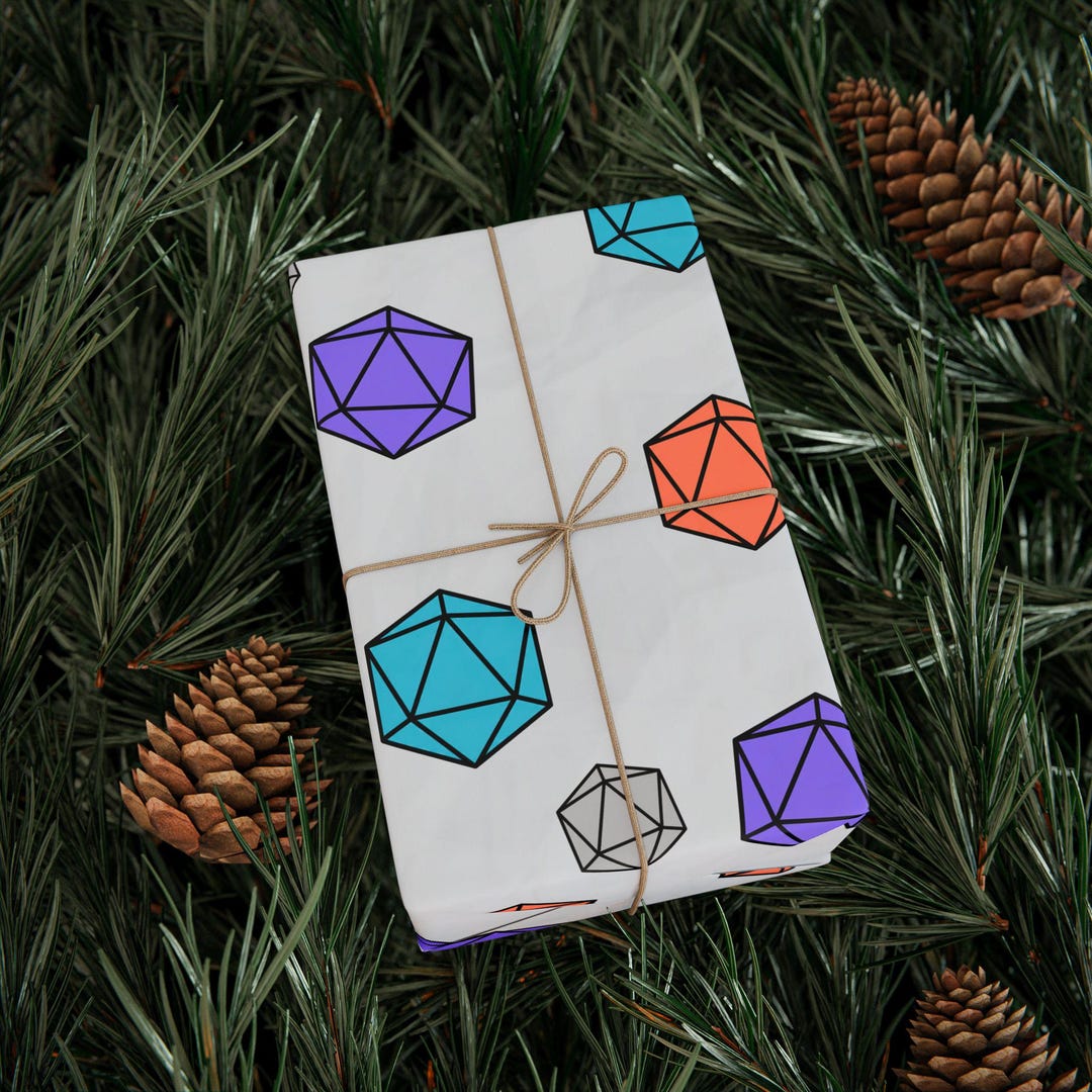 D20 Dice Wrapping Paper - Pastel RPG Gaming Gift Wrap - Etsy