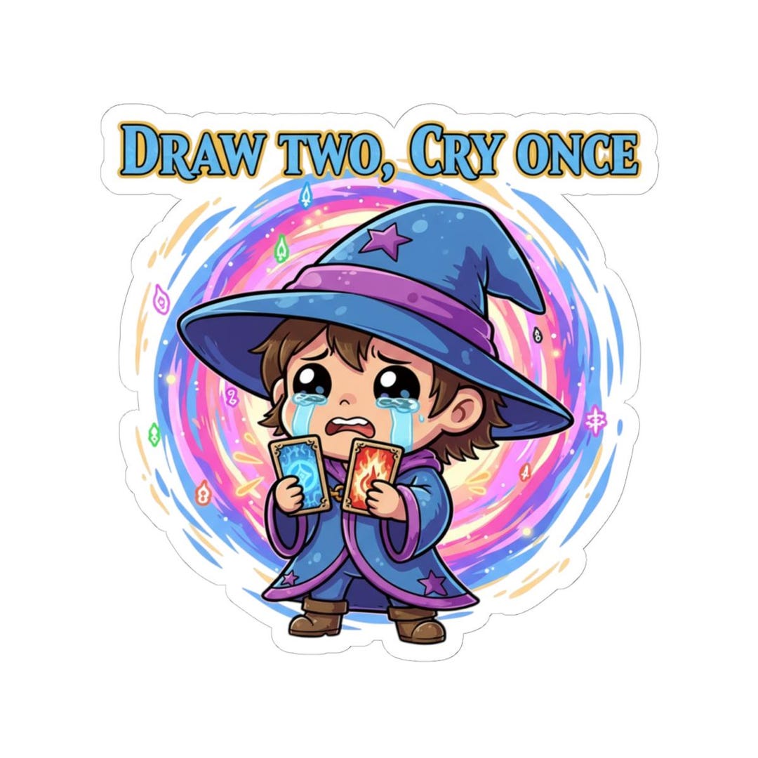 Draw Two, Cry Once Chibi Wizard Vinyl Sticker - Etsy