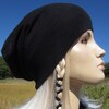 Bohemian Clothes Black Slouchy Beanie Hat Merino Wool Blend Ladies Tams ...