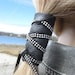 Black Leather Studded Hair Wrap Ponytail Holder Hair Jewelry Edgy ...