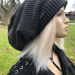Extra Long Tam Thick Slouch Hat Black or Acid Washed Extra Long ...